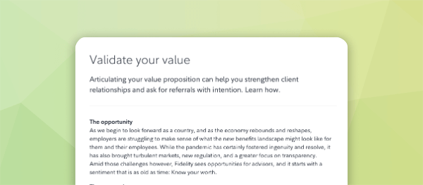 Benefits Programs that Work for Advisors and Consultants